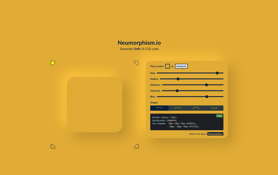Neumorphism Generator | Armory